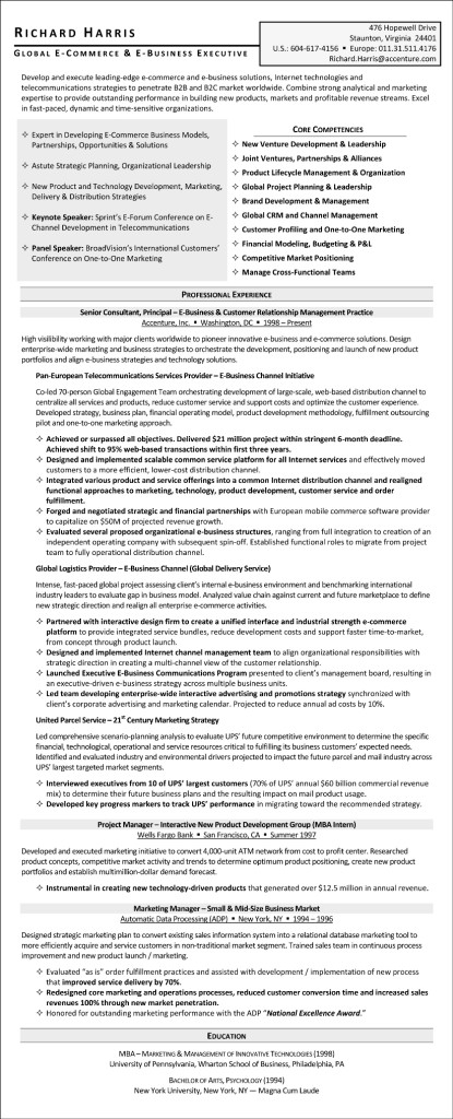 Sample Résumé: Global E-Commerce & E-Business Executive | Nonprofit ...